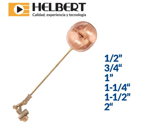 Bronze float valve whit male thread and copper ball | Helbert y Cia S.A ...